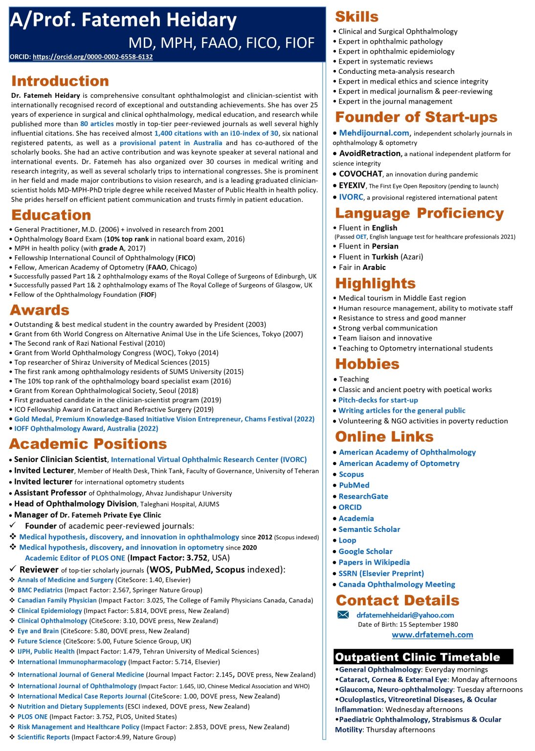 A/Prof. Fatemeh Heidary